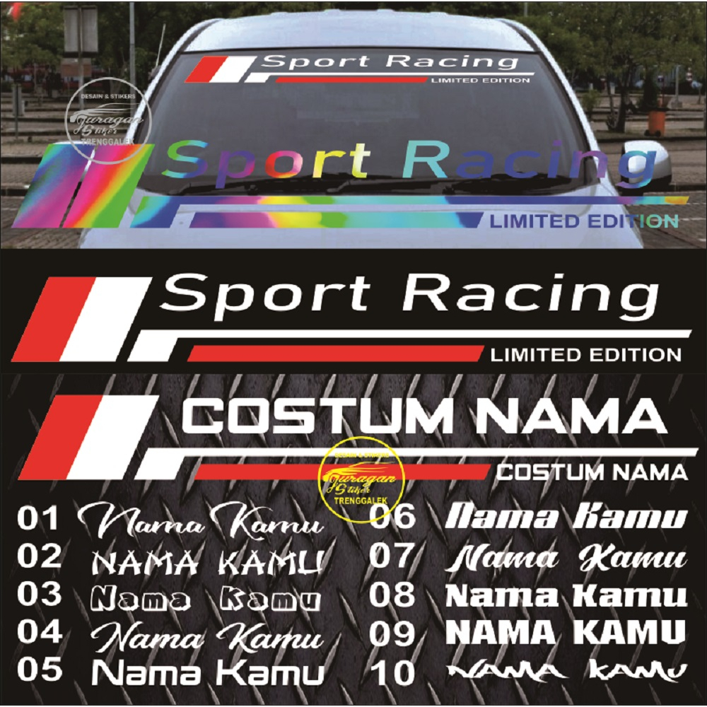 Jual Stiker custom Sport Racing Buat pintu dan kaca Mobil cutting ...