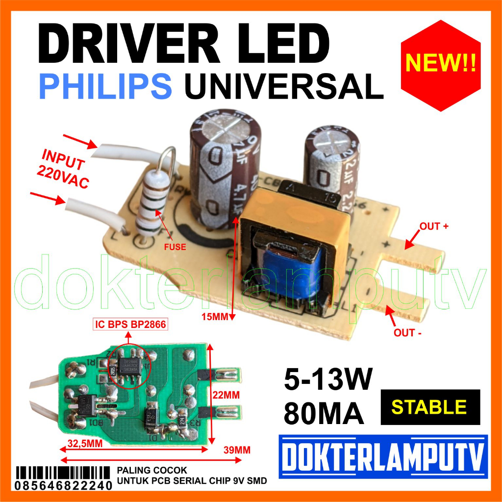 Jual DRIVER LED STANDARD PHILIPS GRADE A UNTUK SERVIS LAMPU LED ...