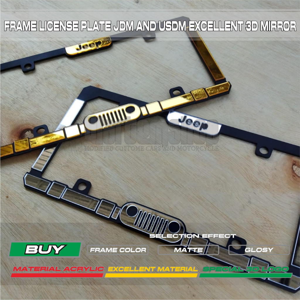 Jual FRAME PLATE MOBIL JDM AND USDM JEEP MIRROR | Shopee Indonesia
