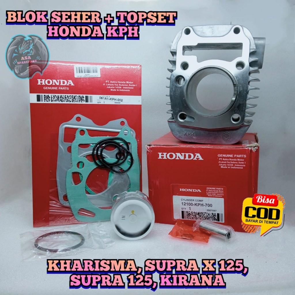 Jual BLOK + SEHER SET + Topset KPH Motor Honda KHARISMA , SUPRA X 125 Karbu , SUPRA 125 Helm In ...