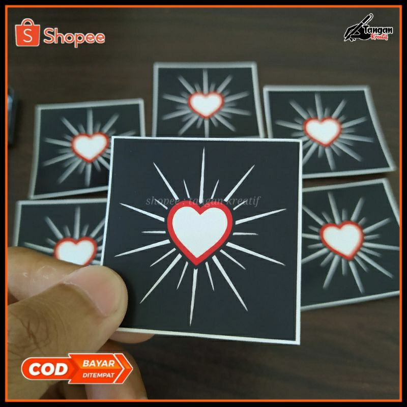 Jual Sticker psht stiker hati bersinar stiker helm laptop hp dan lain lain ukuran 5 x 5 cm ...