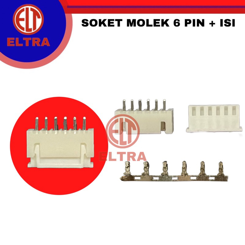 Jual Soket molek molex 2510 2p 3p 4p 5p 6p 7p 8p pin / 1 set + isi komplit white housing ...