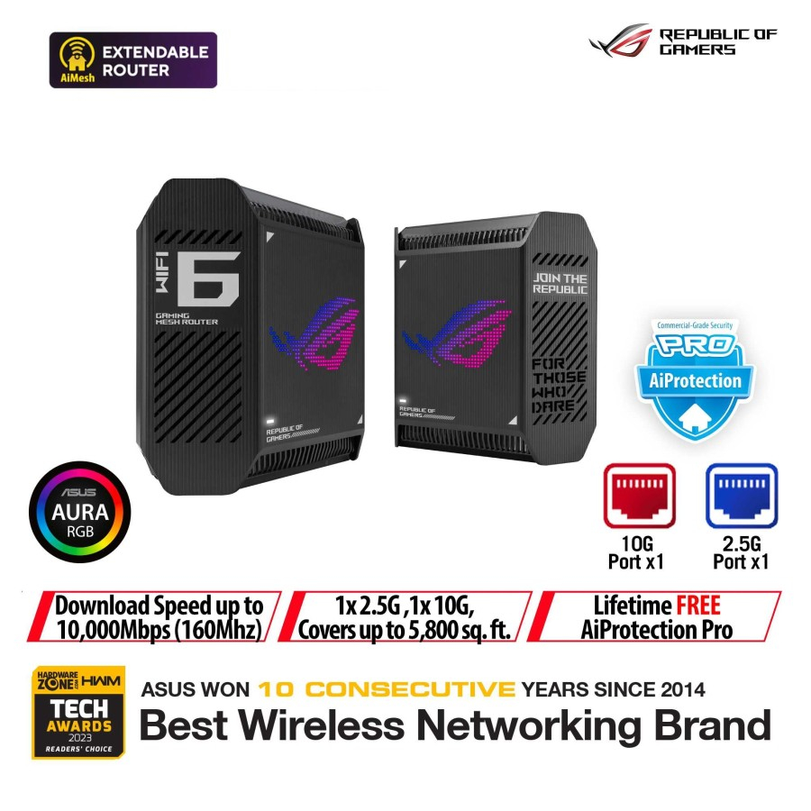Jual Asus Rog Rapture Gt6 Tri Band Wifi 6 Mesh Wifi System Shopee Indonesia