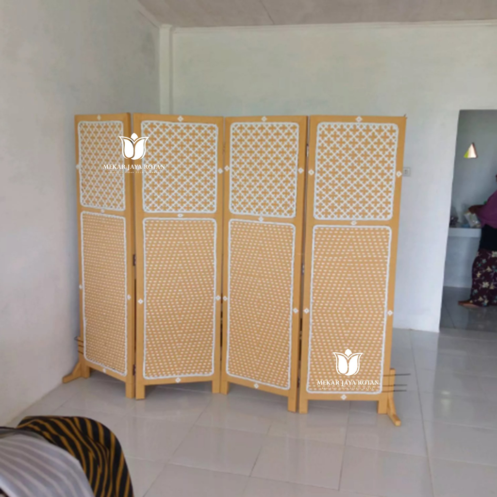 Jual Sketsel pembatas ruangan model lipat Anyaman rotan sintetis ...
