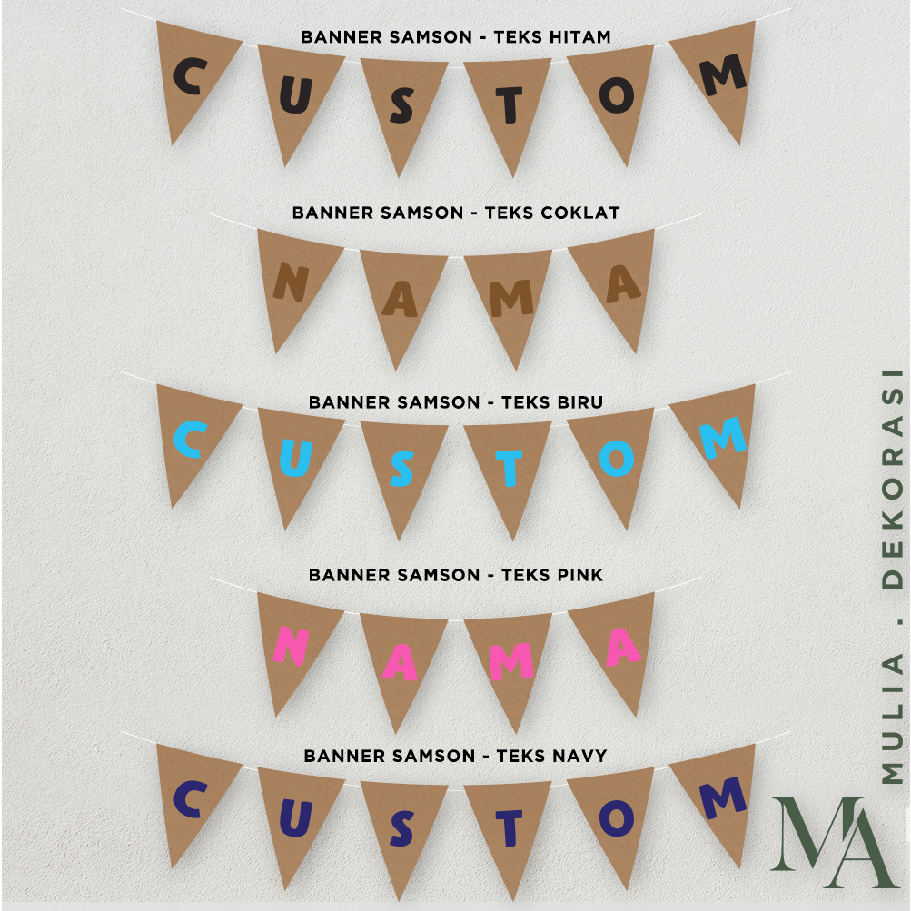 Jual ID BUNTING FLAG BANNER SEGITIGA CUSTOM NAMA PER HURUF 1 HARI ...