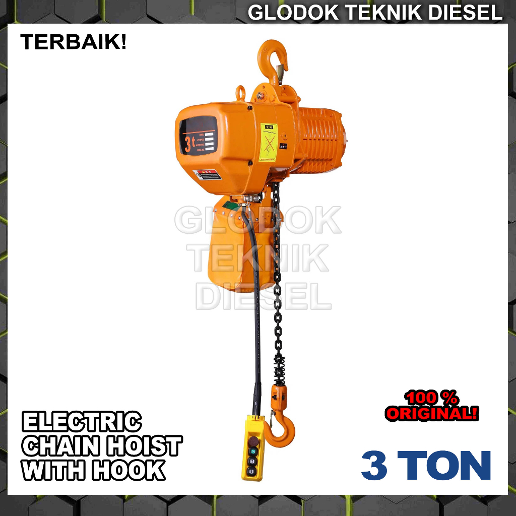 Jual Electric Chain Hoist 3 Ton x 6 Meter 3 phase Chainhoist Katrol ...