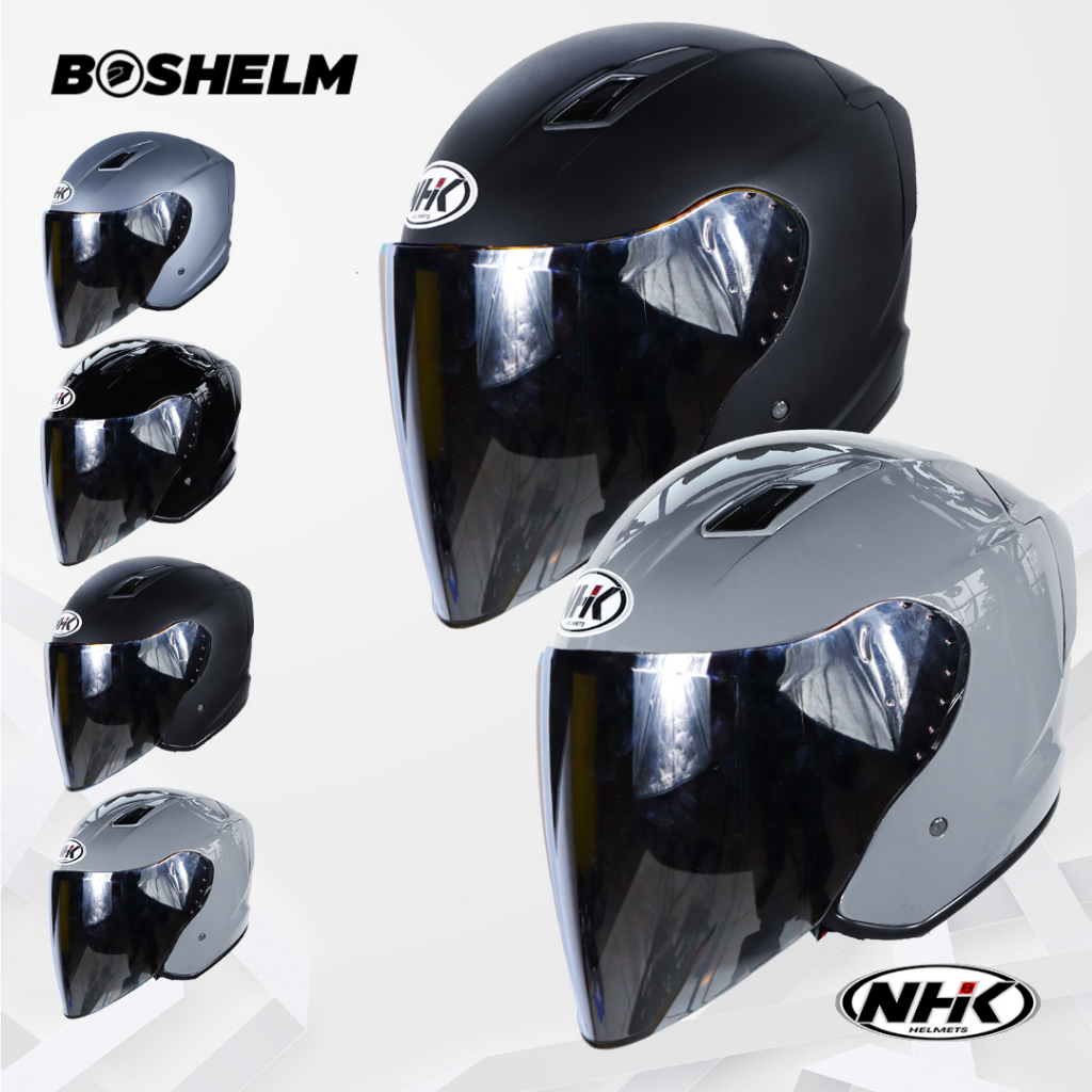 Jual BOSHELM Helm NHK R1 ELITE SOLID Iridium Visor NORISK SILVER Helm ...