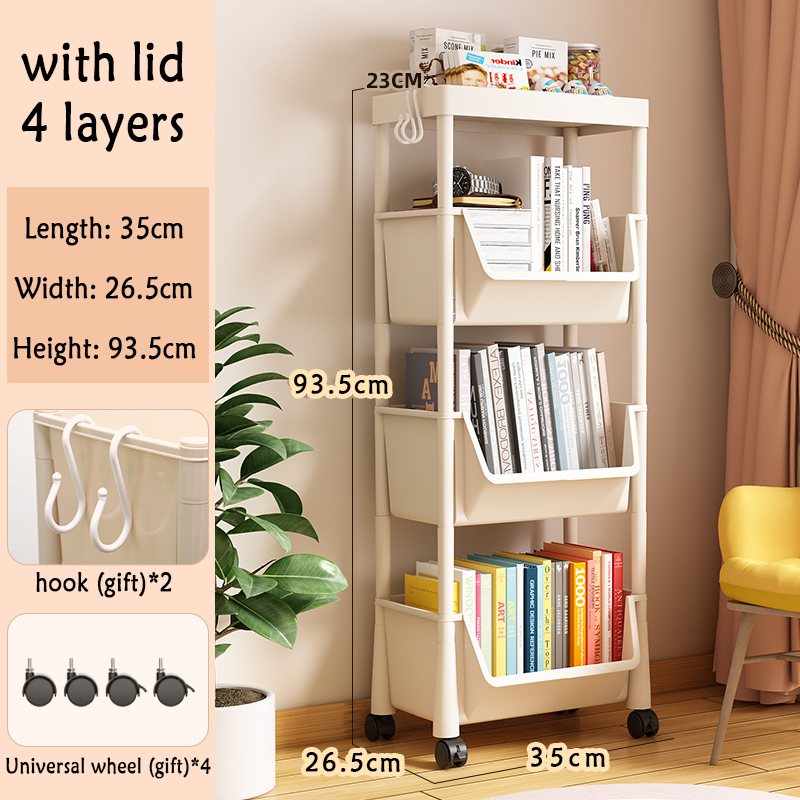 Jual Rak Buku Portable Serbaguna 4 Susun Rak penyimpanan Mainan Rak ...