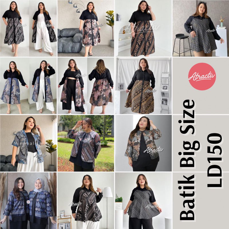 Jual ATRACTIV Koleksi Batik Jumbo Wanita LD150 Batik Big Size 7L LD150 ...