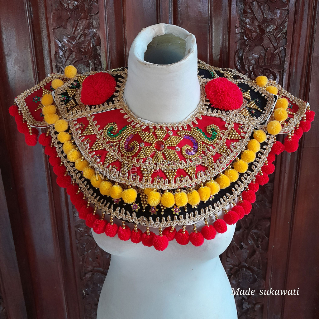 Jual Badong kain mote manik Mute Hiasan Leher Tari Topeng Khas adat Bali | Shopee Indonesia