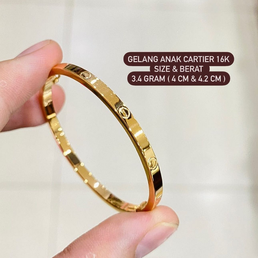 Jual Gelang branded anak dan dewasa emas asli kadar 70 16k oval bulat ...