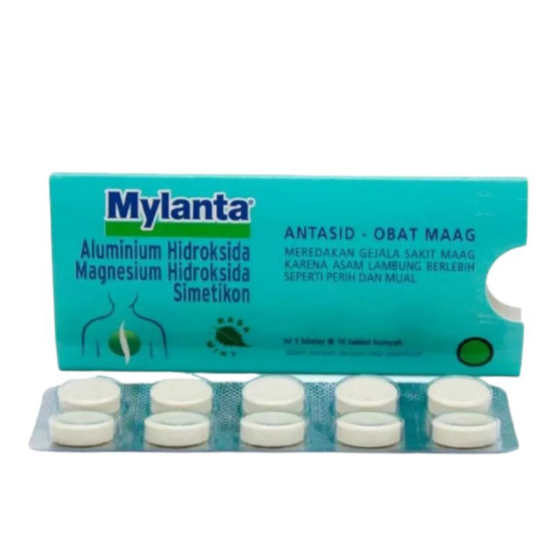 Jual Mylanta Tablet Obat Maag Strip Isi 10 butir | Shopee Indonesia