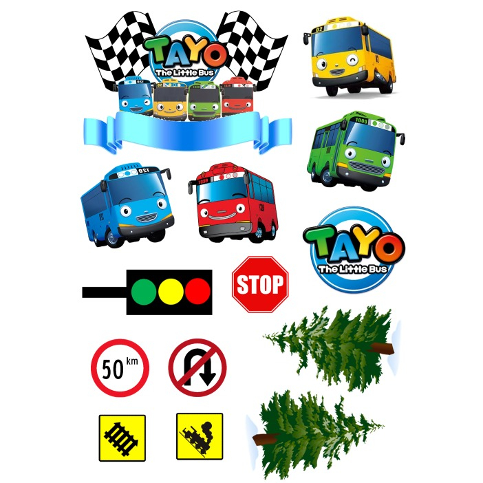 Jual TAYO/ Topper Birthday TAYO/Hiasan Kue ULTAH TAYO Custom Nama | Shopee Indonesia