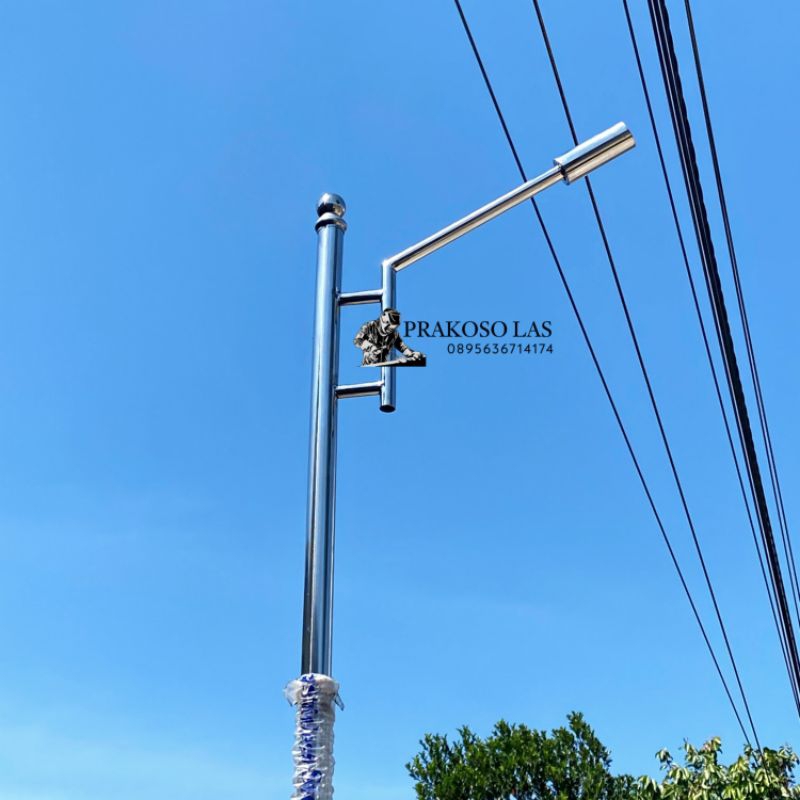 Jual Tiang Lampu Jalan Stainless Steel Diameter Lubang 4 cm / Tiang ...