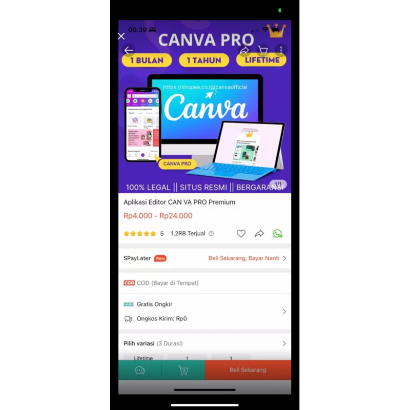 Jual Aplikasi Editor CANVA PRO | Shopee Indonesia