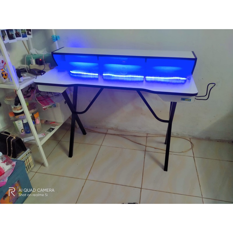 Jual MEJA GAMING MEJA KAKI BESI MEJA FREE LED MEJA MINIMALIS MEJA ...