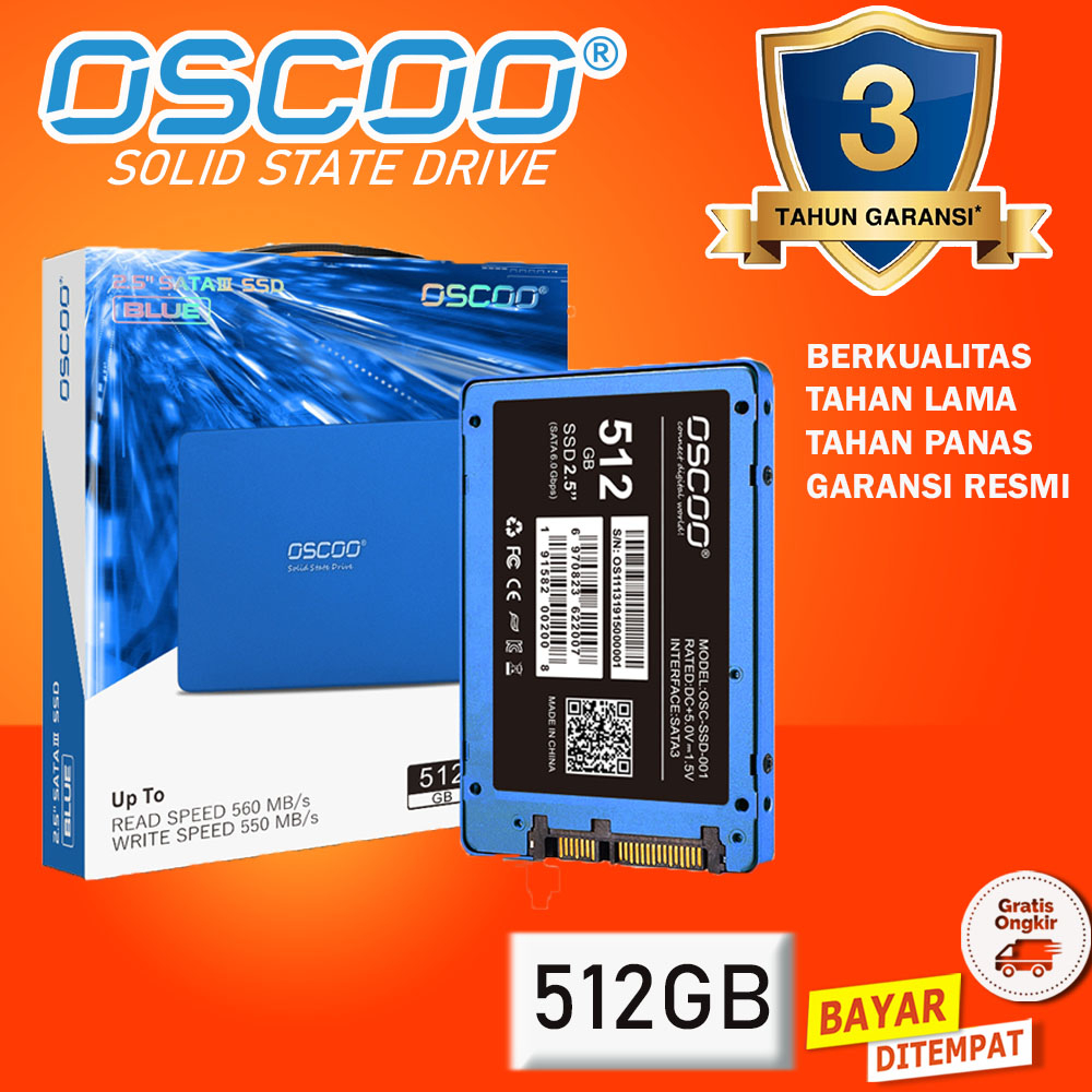 Jual Ssd 512gb Laptop PC Sata 2.5 Oscoo Original Garansi Resmi 3 Tahun (Ganti Unit Baru ...