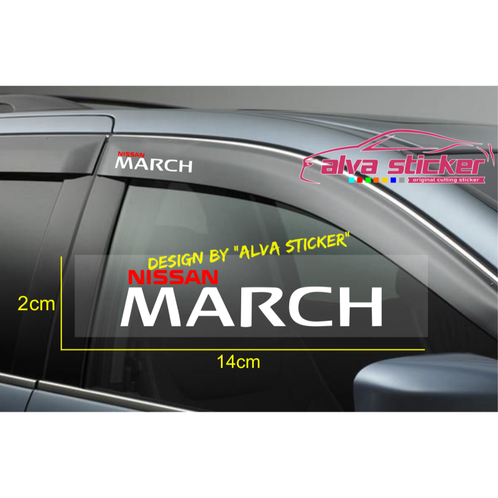 Jual sticker stiker march stiker talang air 2 buah mobil nissan march ...