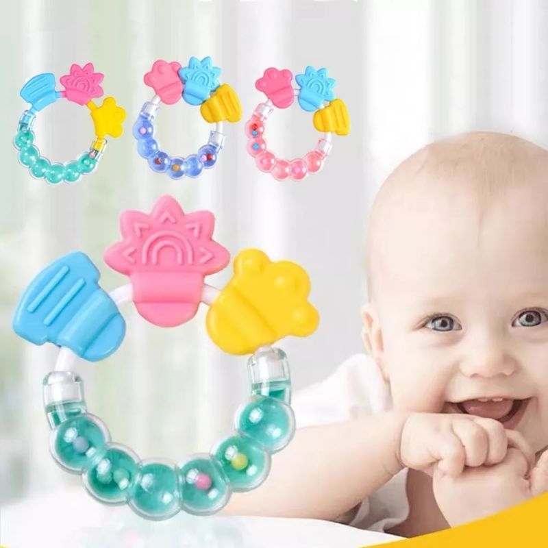Jual Mainan bayi rattle genggam / kerincingan bayi / gigitan bayi ...