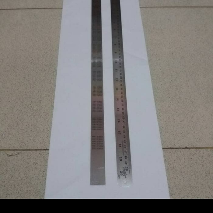 Jual Penggaris Besi 40 50 60 Cm Micro / Stainless Steel Ruler 40 50 ...