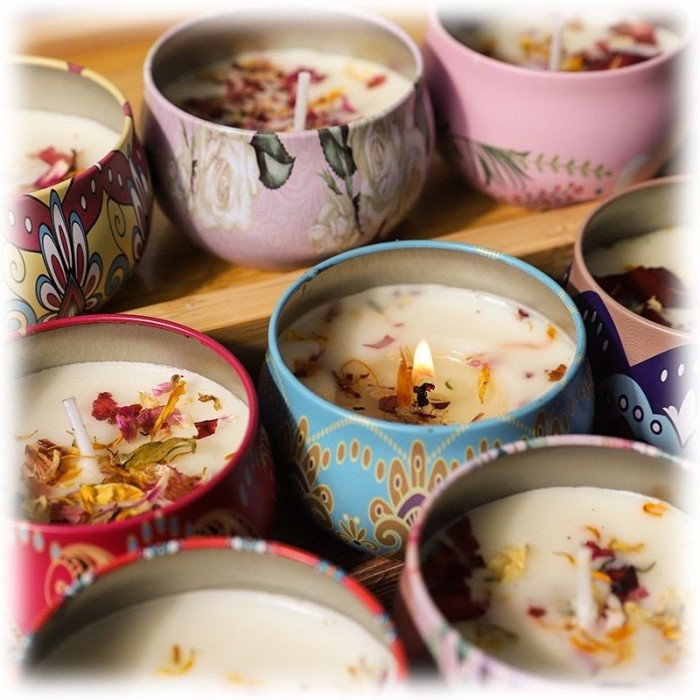 Jual LILIN AROMATERAPI / SCENTED CANDLE SOY WAX WITH DRIED FLOWER (60 ...
