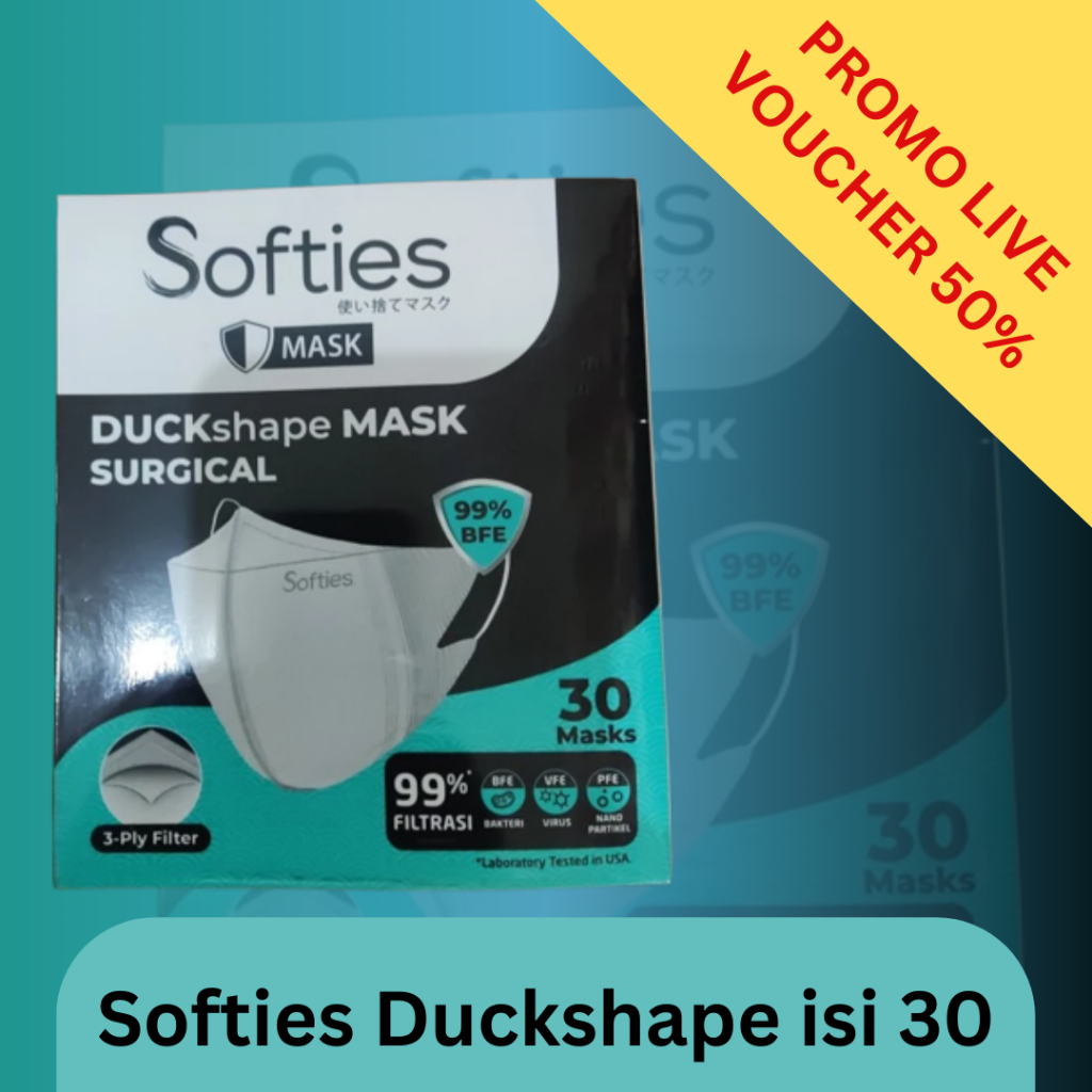 Jual Softies Duckshape Surgical Mask model duckbill isi 30 facemask ...