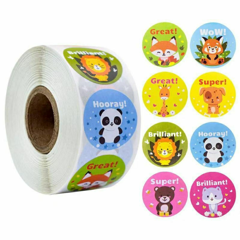 Jual LABEL STIKER ROLL REWARD ANAK ISI 500 / STICKER BULAT ROLL KARTUN ...
