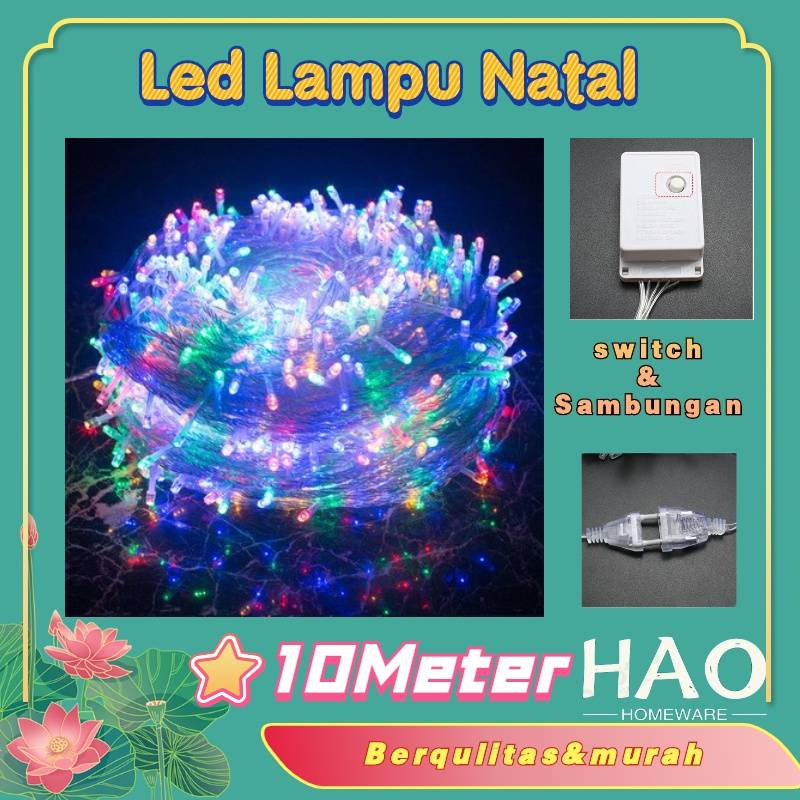 Jual lampu led thmblr lampu natal lampu agustusan 10m rainbow merah ...