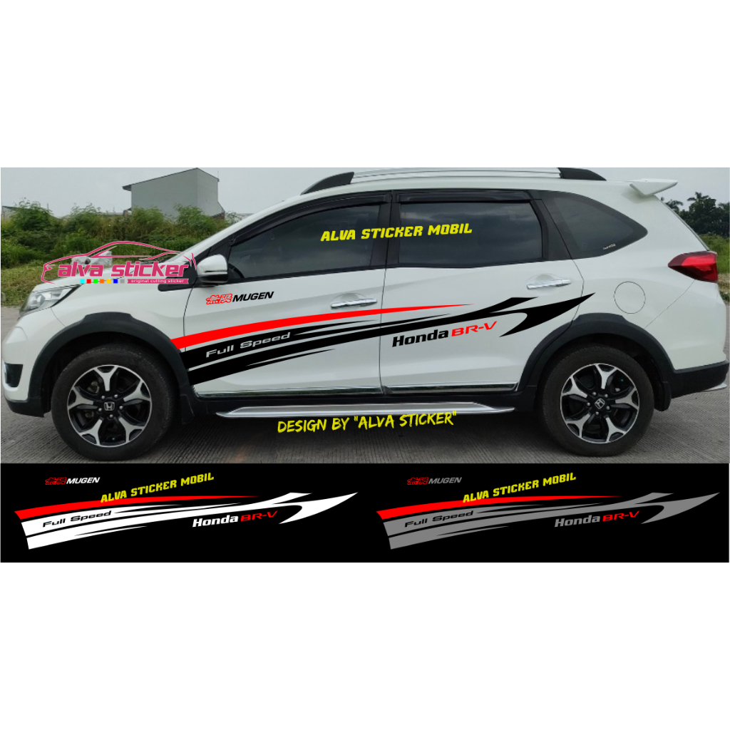 Jual sticker brv stiker brv list cutting stiker side body mobil honda ...