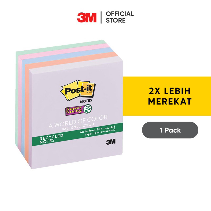 Jual 3M Post-it Super Sticky Notes Bali 3x3" / 65 Lembar x 4 Pad / Memo ...
