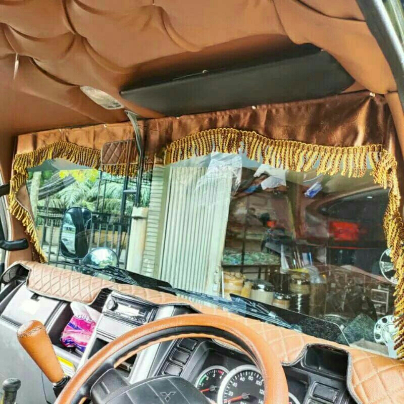 Jual tirai Lis kaca depan pick up gorden tirai pintu mobil depan truk ...