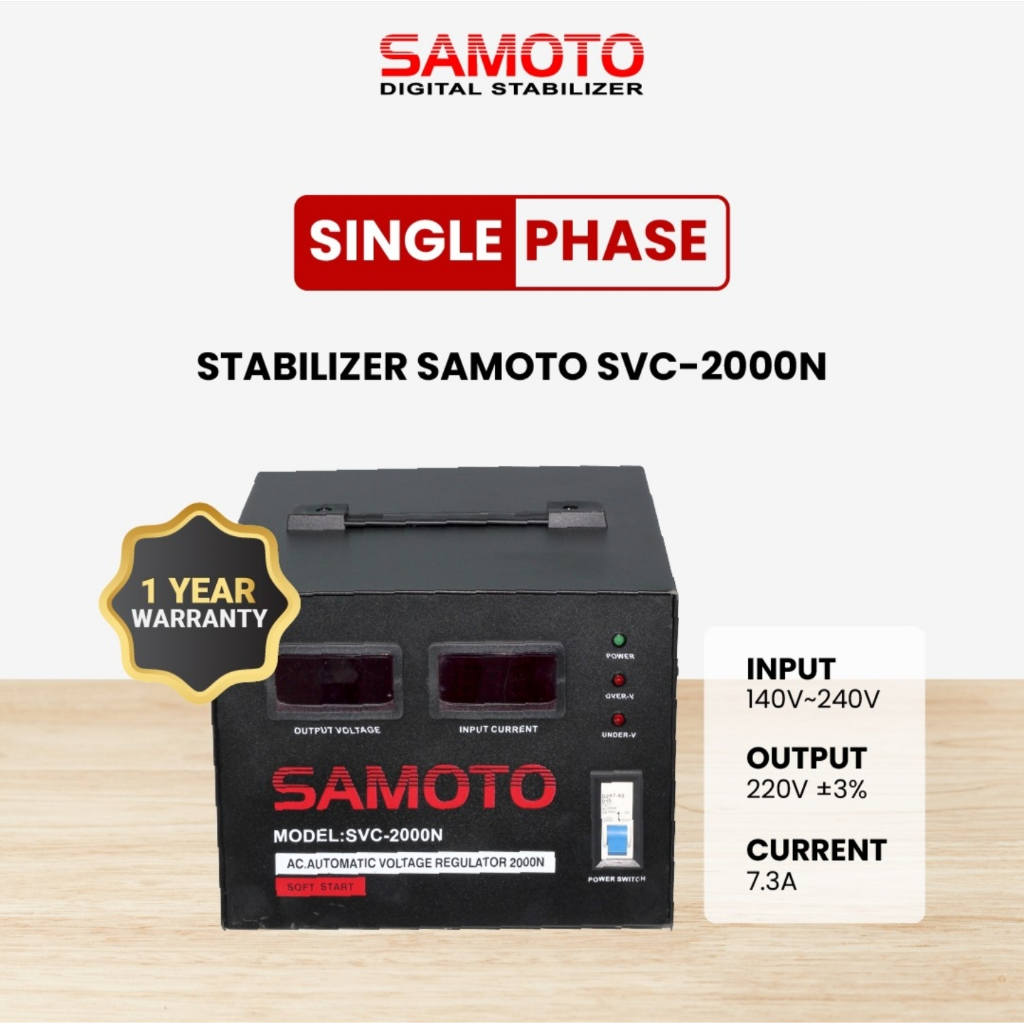 Jual Stabilizers Listrik SAMOTO 2000VA Stabilizer Single Phase | Shopee ...