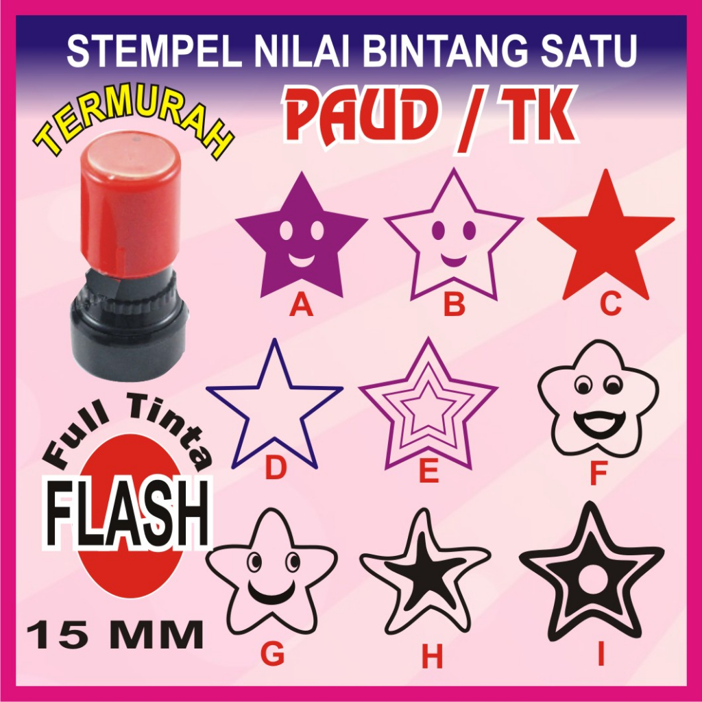 Jual Stempel Nilai Guru Bintang Satu || Lunas Dll || Otomatis Flash ...