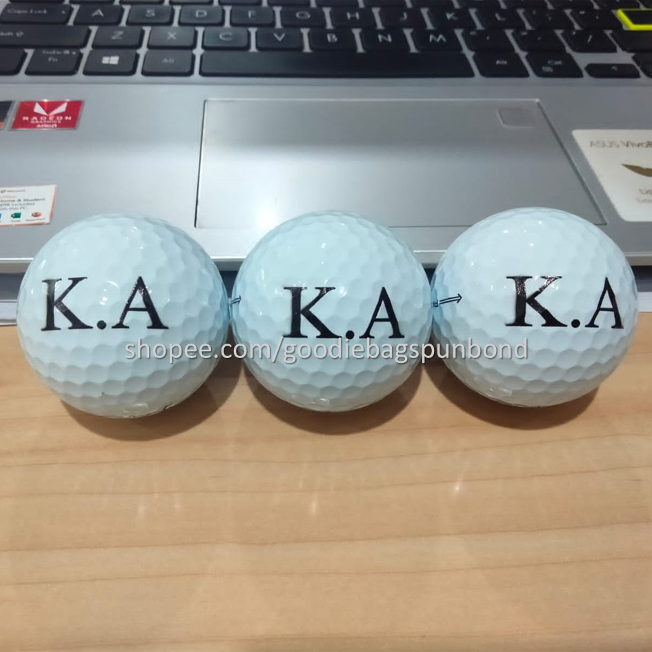 Jual Print Custom Bola Golf Hasil Kuat / Cetak Bola Golf Print UV ...