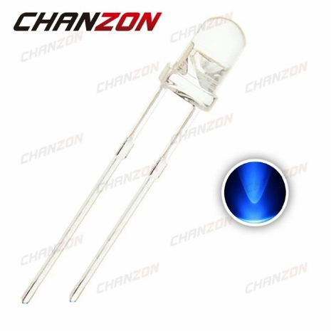 Jual Focus LED blue 3mm Diode Super Bright Round Clear Transparant Biru ...
