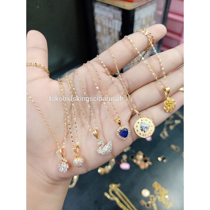 Jual kalung cantik model terkini mas kuning dan putih asli ...