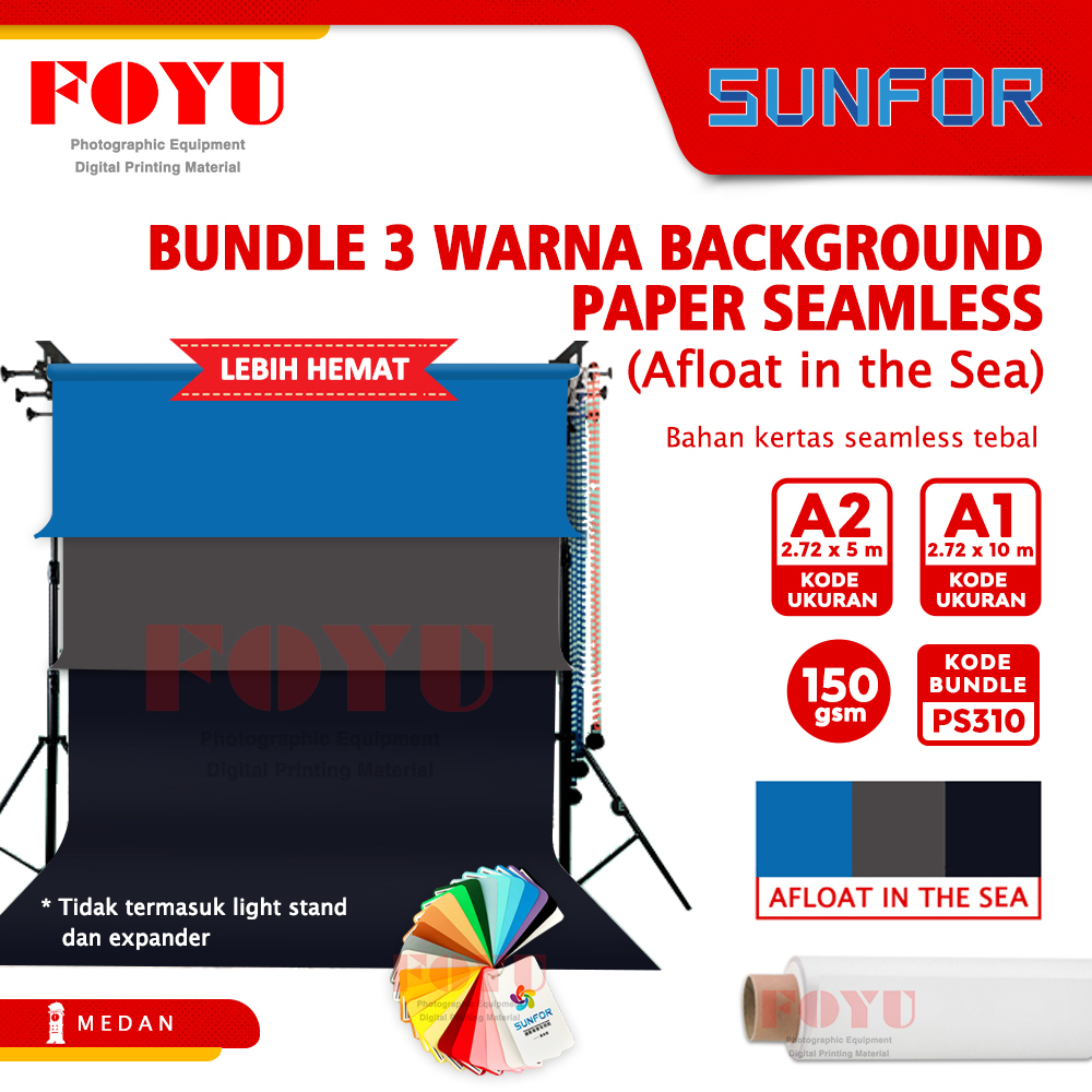Jual Bundle 3 Warna Background Backdrop Layar Studio Foto Video Paper ...