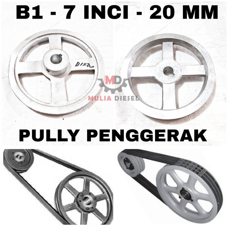 Jual Pully Poli Puli Penggerak Fanbelt B 7 INCI 20MM aluminium | Shopee ...