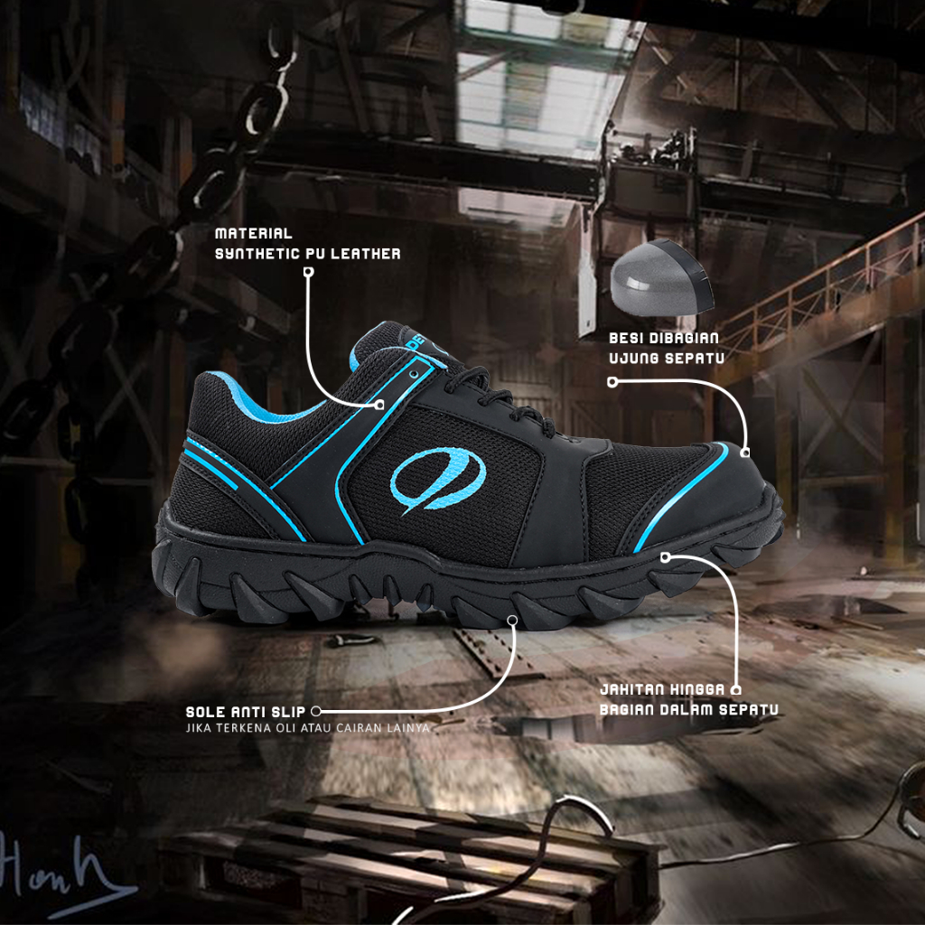 Jual Sepatu Boot Pria Ujung Besi Sepatu Kerja Lapangan Proyek Safety ...