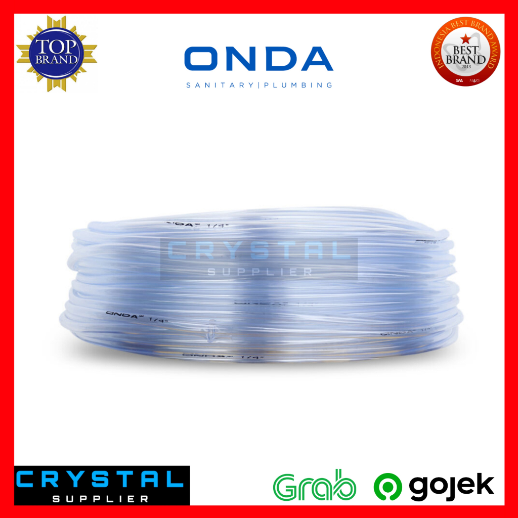 Jual Selang Air TRANSPARAN ONDA 1/4" Roll 100 Meter Bening Elastis TR ...