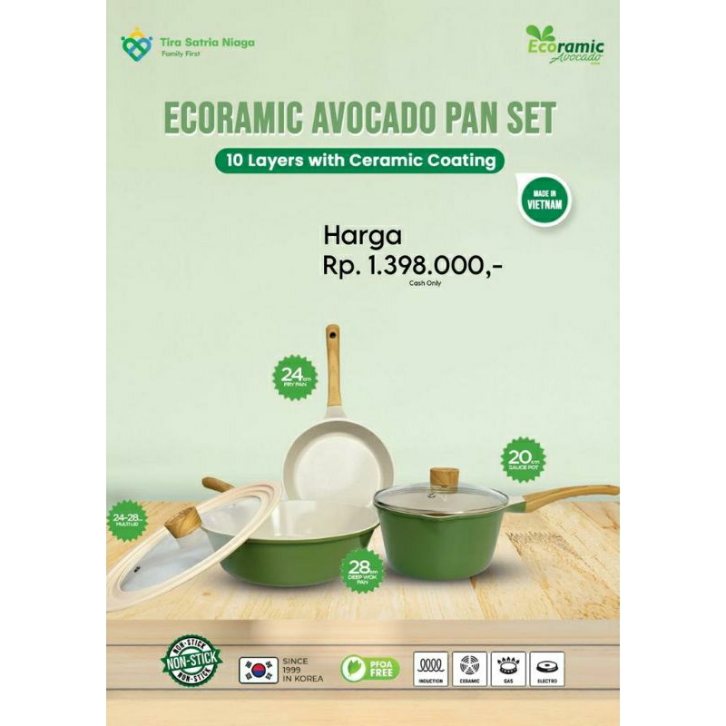 Jual Ecoramic Avocado Pan set | Shopee Indonesia