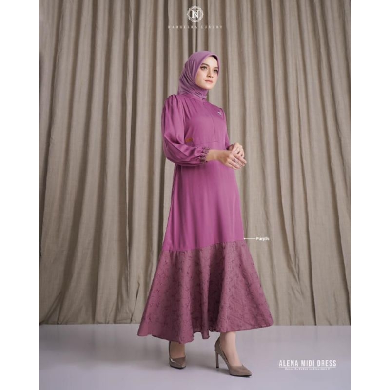 Jual Midi dress terbaru nadheera ALENA MIDI DRESS By Nadheera Luxury | Shopee Indonesia