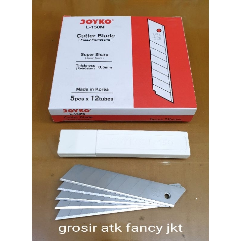 Jual ( 12 tube ) L 150 Cutter Blade Refill Isi Pisau Pemotong Joyko L-150 (1 tube isi 5 pcs ...