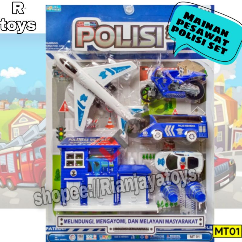 Jual MAINAN ANAK MOBIL POLISI SET LENGKAP PESAWAT BUS MOTOR POLISI ...