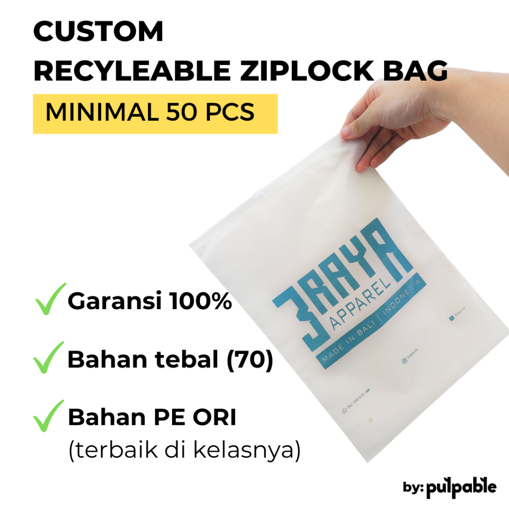 Jual Sablon zipper bag / tas ziplock gratis desain / Custom tas ziplock ...