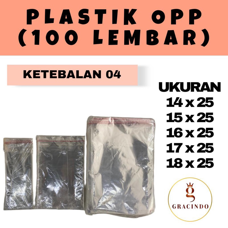 Jual 100 LEMBAR / PLASTIK OPP 04 KERUDUNG SCARF 14x25 15x25 16x25 17x25 ...