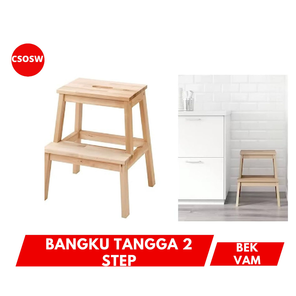 Jual Tangga Dapur Bangku Tangga 2 Step Kayu Wooden Step Stool Be ...