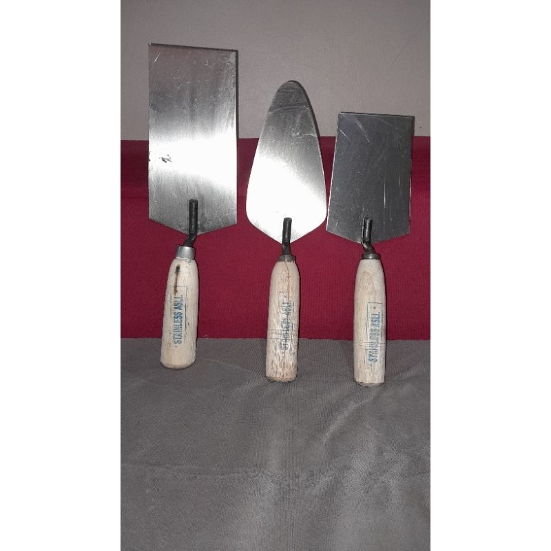 Jual 3pcs sendok cetok semen Stainless tebel asli alat tukang bangunan ...