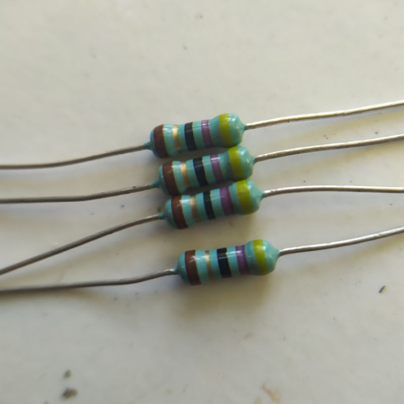 Jual resistor metal film 47 ohm 47R 1/2w 1% original kaki tebal ...