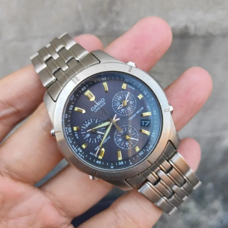 Jual Casio Lineage Chronograph Tough Solar (SOLD) | Shopee Indonesia